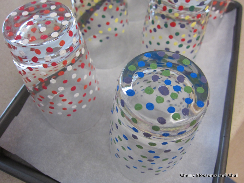 Cherry Blossoms and Chai: DIY Anthropologie Inspired Hand Dotted Glassware