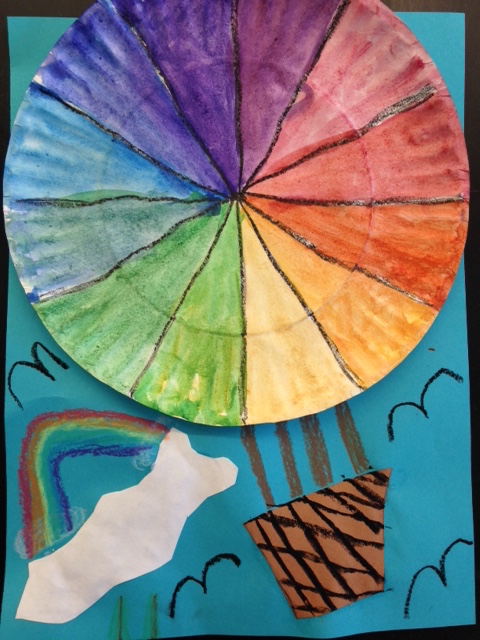 Center School Art: Color Wheel Hot-Air Balloons by Grade 2