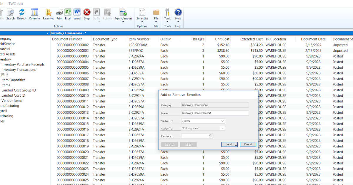 Dynamics GP Essentials: Dynamics GP 2018 - Smart list Favorites ...
