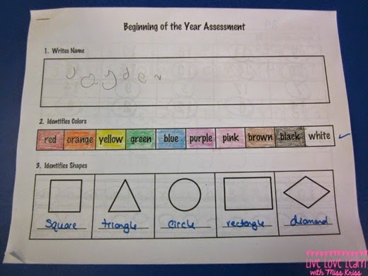 Beginning of the Year Assessments