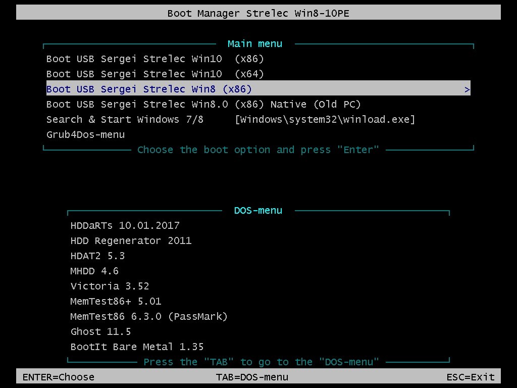 WinPE 10-8 Sergei Strelec x86 / x64 / Native x86