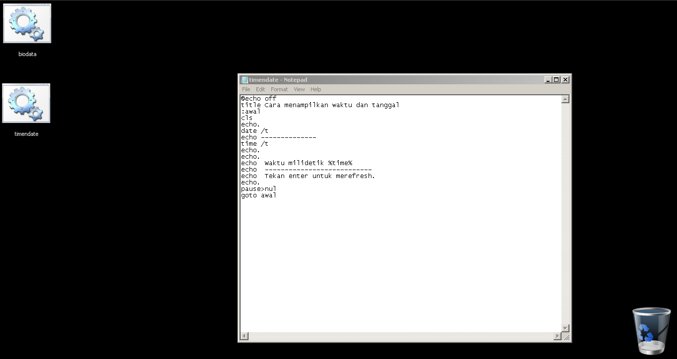 Batch Programming Cara Menampilkan Waktu Dan Tanggal ~ Anony Learn