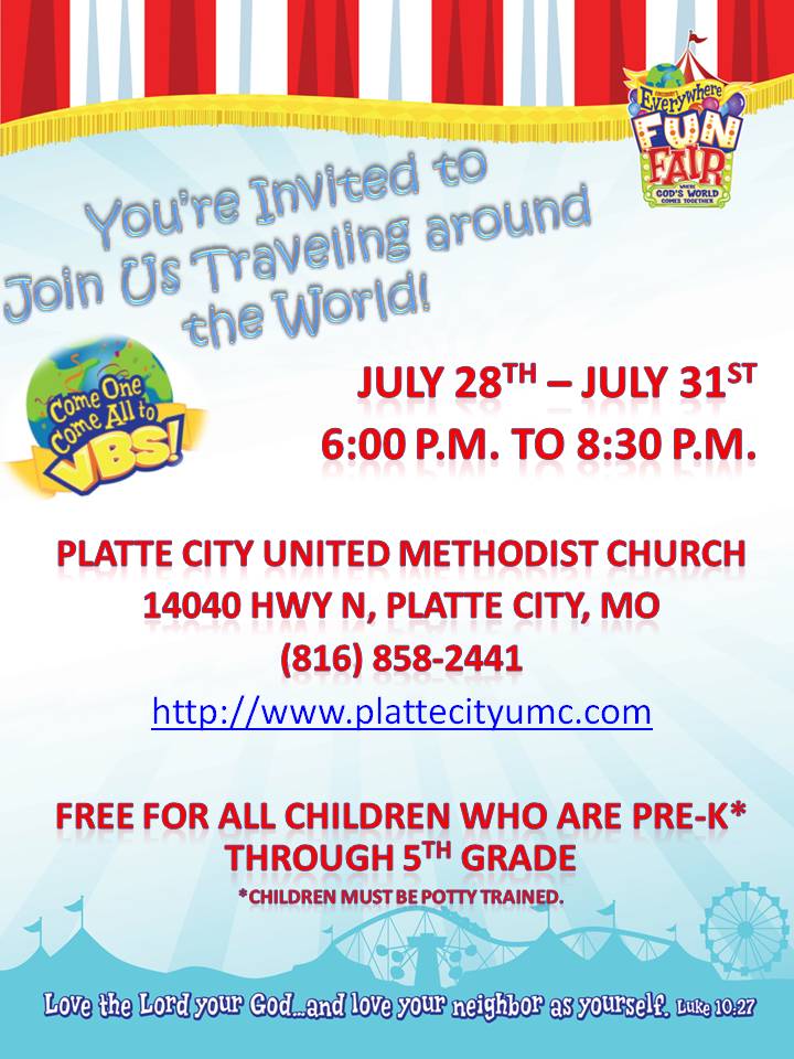 PCUMC Children's Ministry Program: VBS EVERYWHERE FUN FAIR - July 28th ...