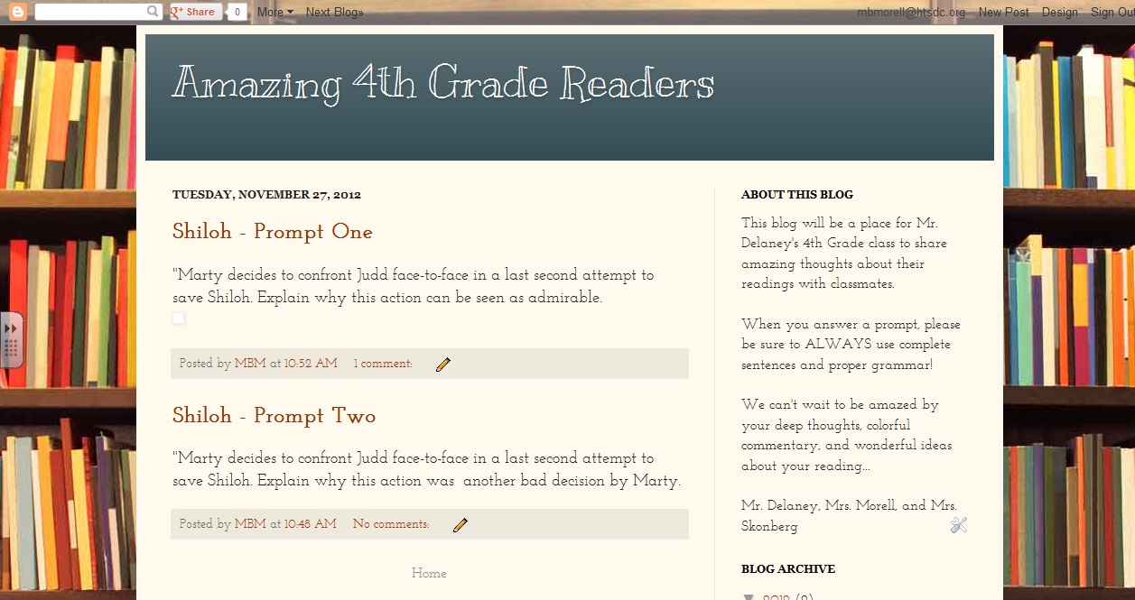 HTS 4th Grade Technology Blog: Blogging and Mathletics Today