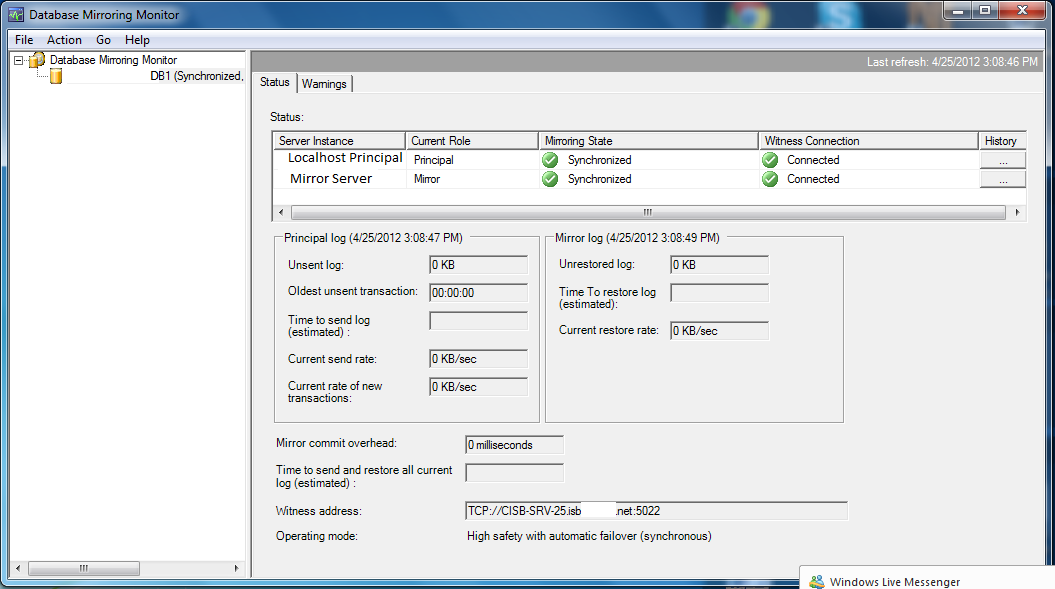 Sql Server knowledge sharing blog: Finding current database mirroring state in SQL SERVER