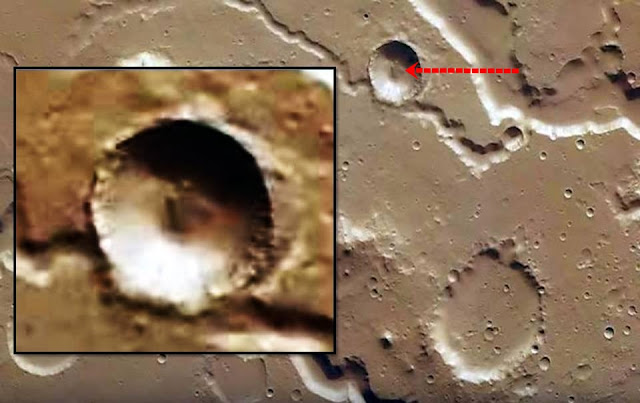 ESA Image Reveals Huge Monolith In Crater On Mars
