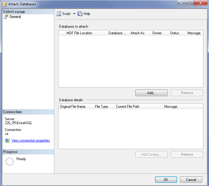Veritabanı Sunucu İşlemleri