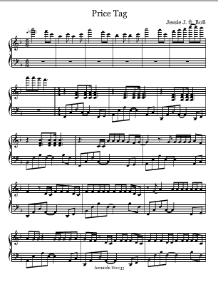 Instrumental Sheet Music: Price Tag - Jessie J. ft. BoB