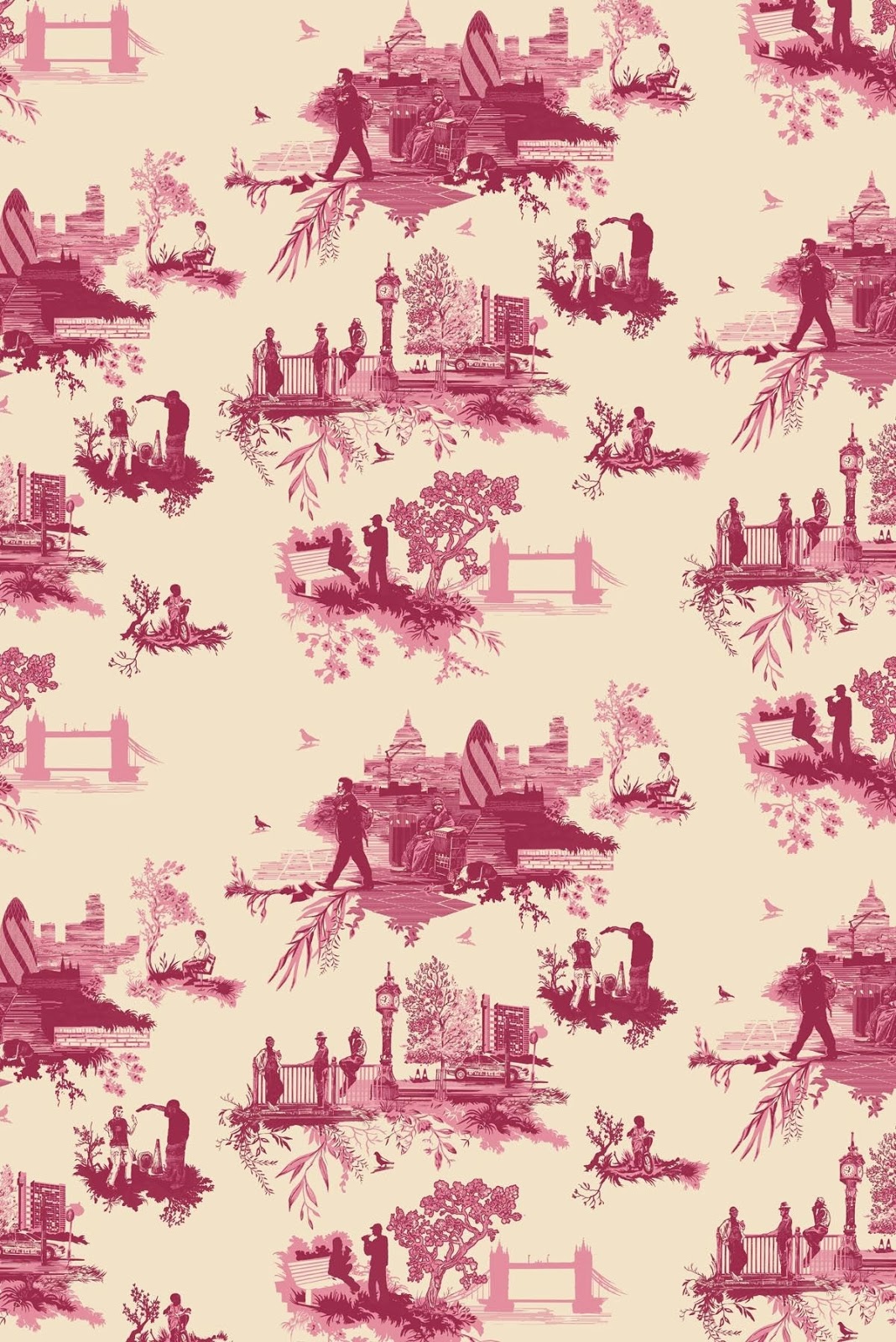 Modern Toile De Jouy Wallpaper at Malik Keck blog