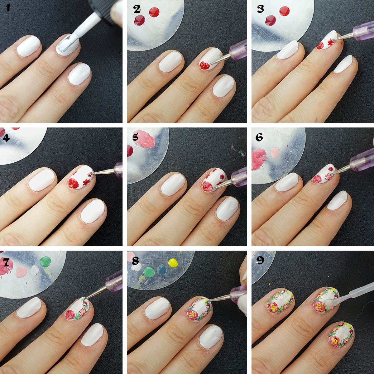 FLOWER FRAME NAIL ART DESIGN (+TUTORIAL) - OH ANNE