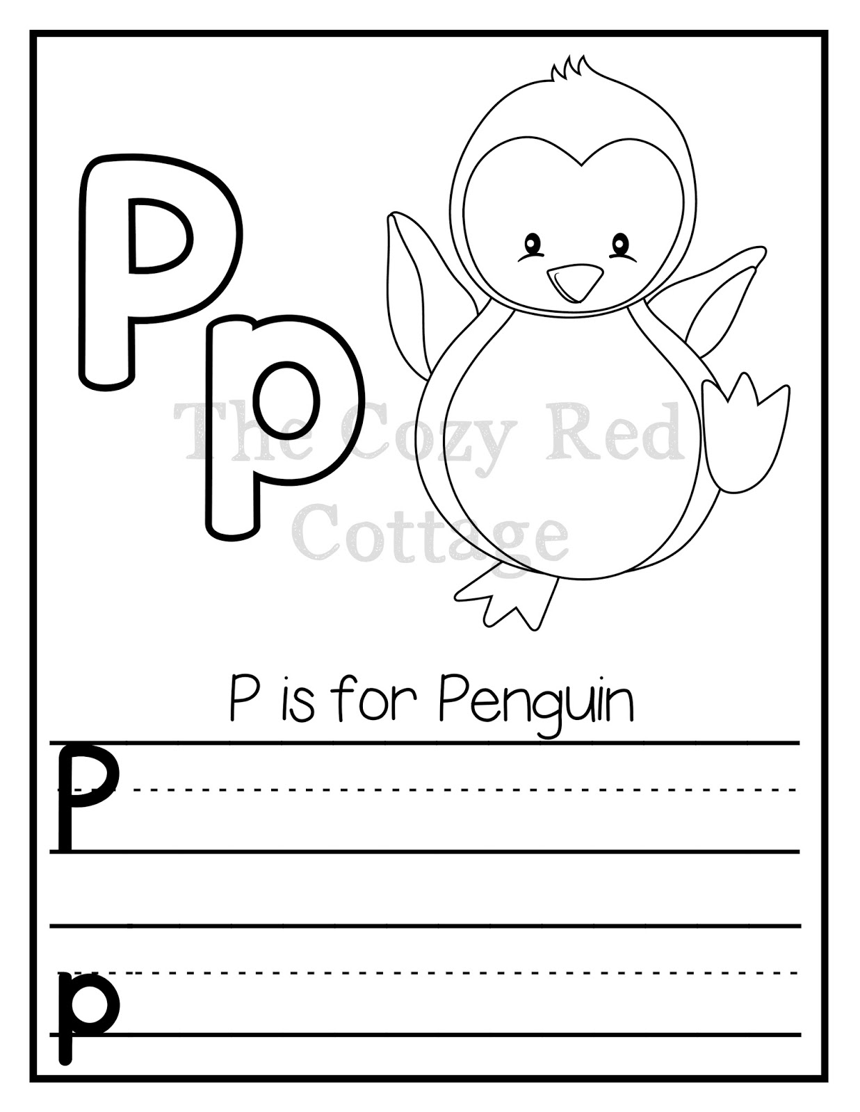 The Cozy Red Cottage: Letter P preschool mini pack