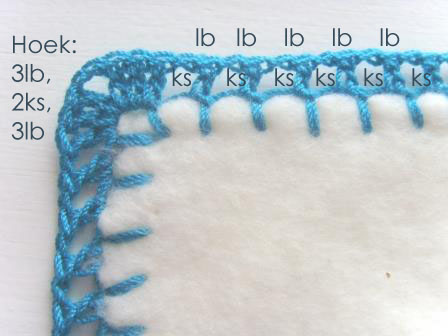 Hekel Idees: Tutoriaal: Hoe om 'n randjie om te hekel.