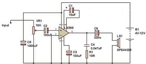 RANGKAIAN AUDIO AMPLIFIER MENGGUNAKAN IC LM386 - Syarif Projects