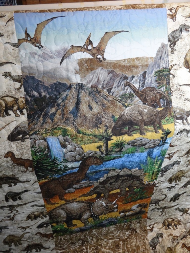 Inch by Inch Quilting: Prehistoric Dinosaur quilt