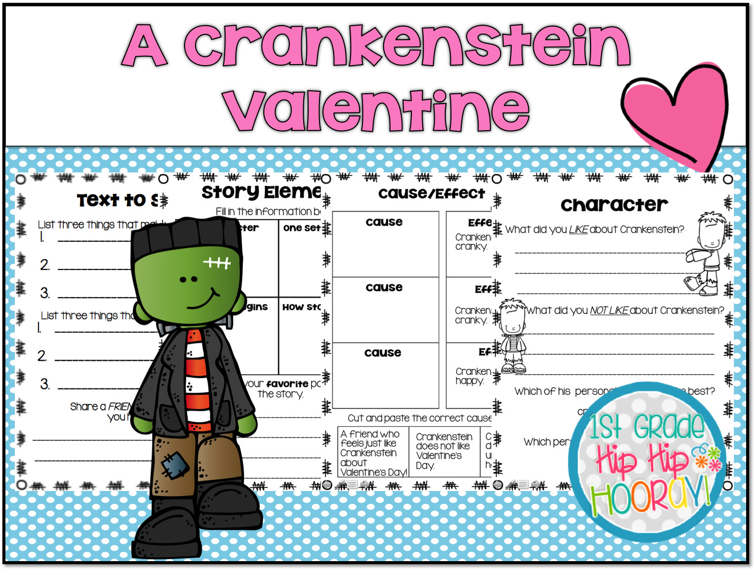 1st Grade Hip Hip Hooray!: A Crankenstein Valentine...Literary ...