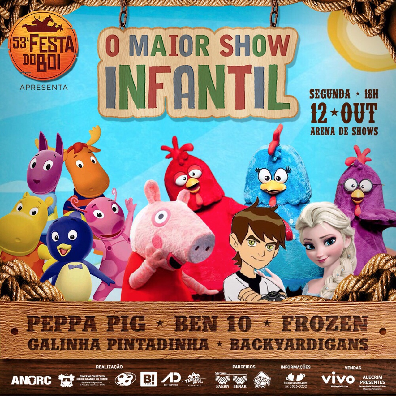 “Maior Show Infantil” é atração do dia das crianças na Arena de Shows