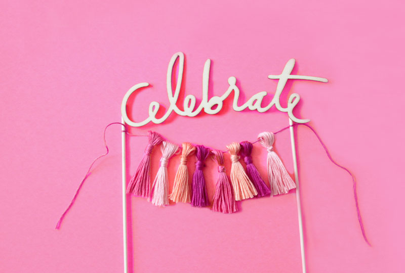 bright & bold: DIY Tassel Cake Topper