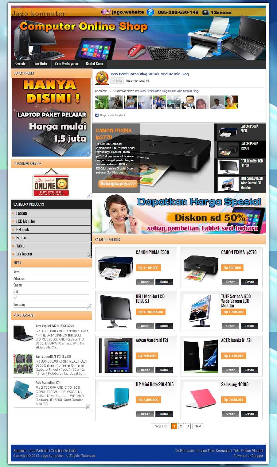 Desain Toko Online Keren dengan Harga Terjangkau Desain Toko Online Keren dengan Harga Terjangkau