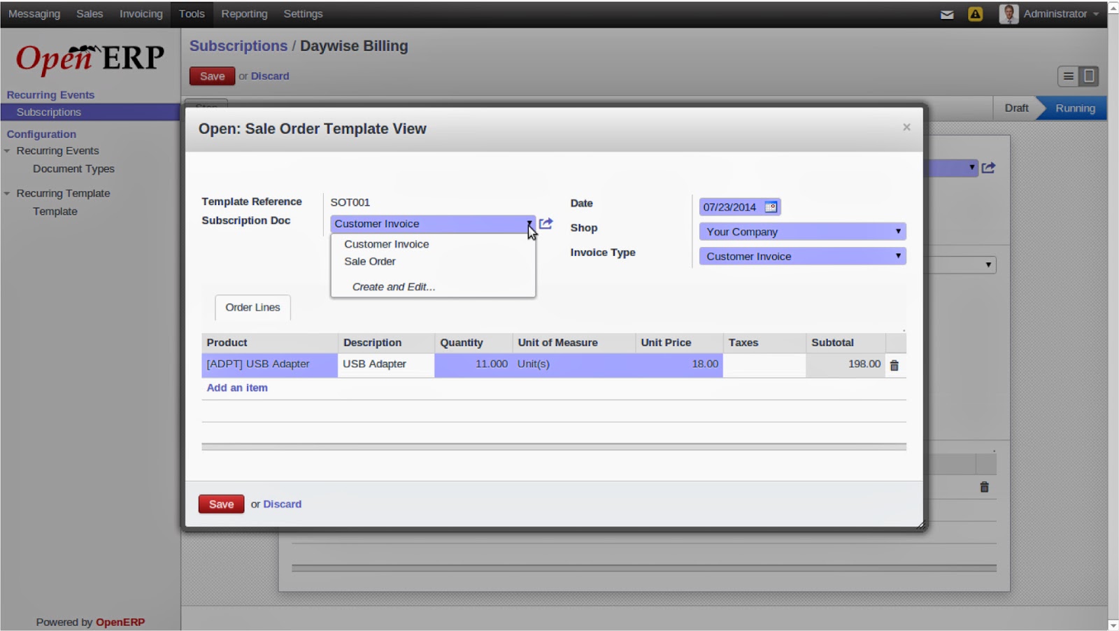 Odoo Openerp 7 Subscription Management Pragmatic Techsoft