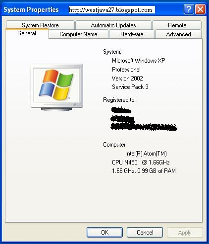 Trik Merubah Tampilan System Properties Windows XP