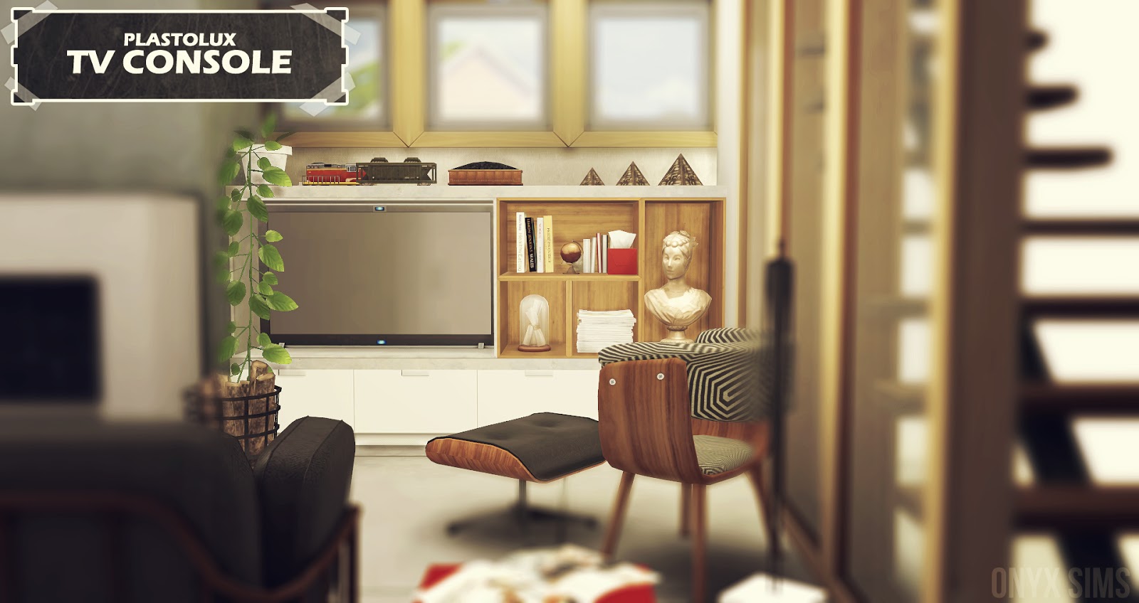 Plastolux Television Console - Onyx Sims