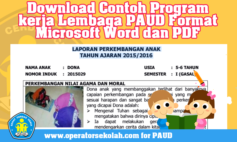Contoh Raport PAUD Dan Panduan Penulisan Laporan Semester PAUD ...