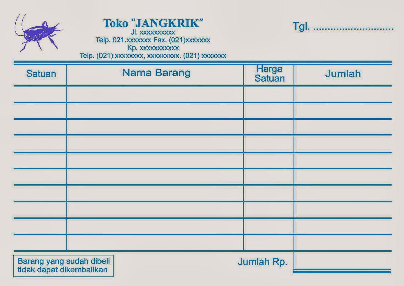 home design creatif: membuat nota toko