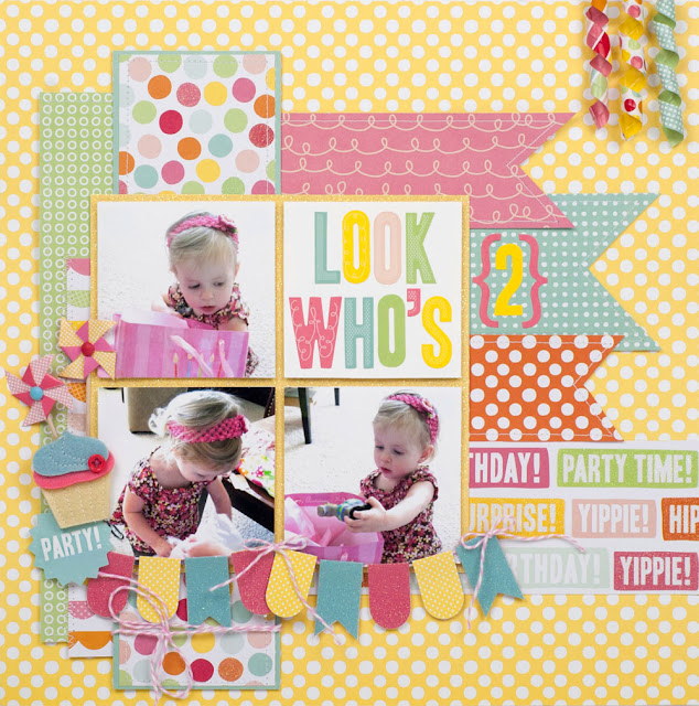 Rhinestones and Ribbon: Pebbles "Look Who's 2" Layout