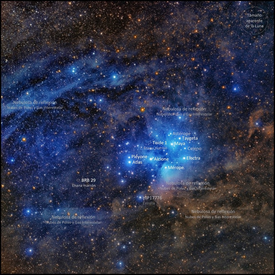 Messier 45, las Pléyades por el IAC.