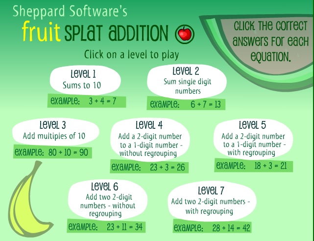 fruit shoot ~ math games