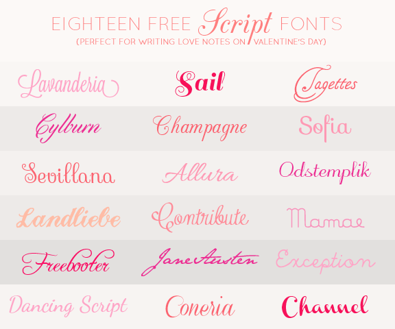 Über Chic for Cheap: Eighteen Free Script Fonts
