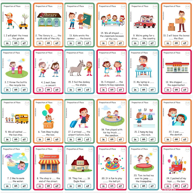 Grammar: Preposition of place (flashcards)