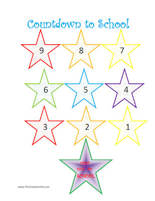 Countdown to School Printable {Free} - This Simple Home