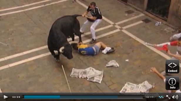 3 gored at bull-fighting in Spain ~ 18+ Ox-Fighting