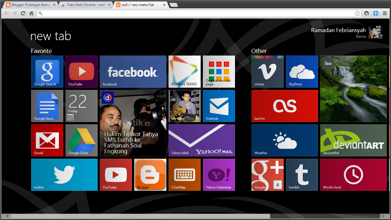 Rubah Tampilan Google Chrome Klasik Menjadi Metro UI | Postingan Rama