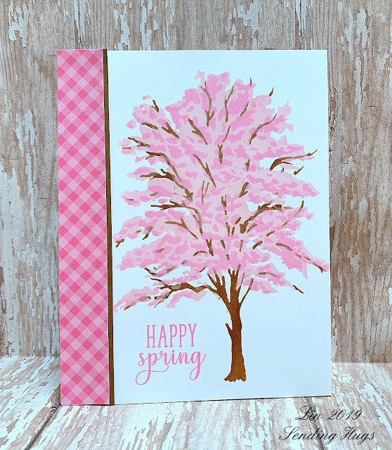 Sending Hugs: Stencilled Spring Tree