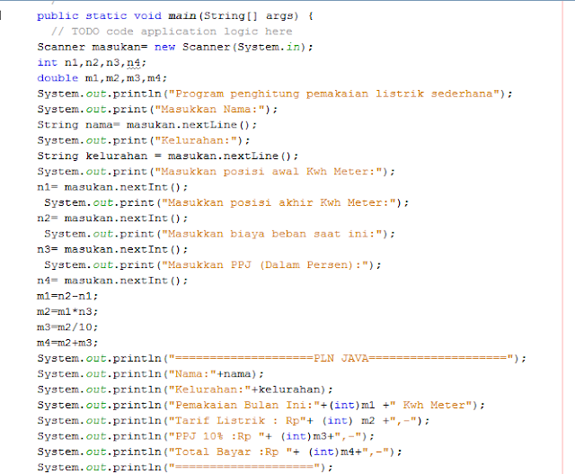 DASAR SISTEM KOMPUTER: CARA MEMBUAT PROGRAM PEMBAYARAN LISTRIK ...