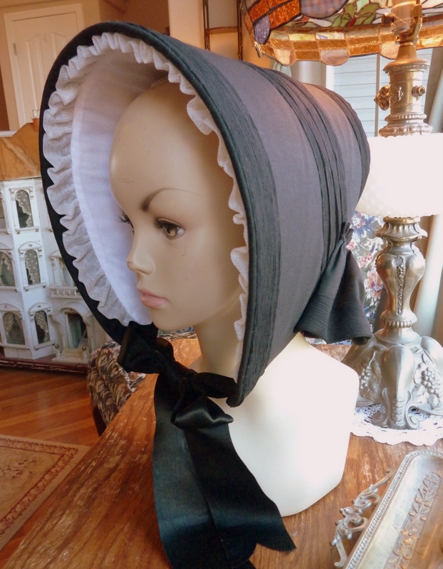 Beauty From Ashes: 1840s Mourning Bonnet Complete!