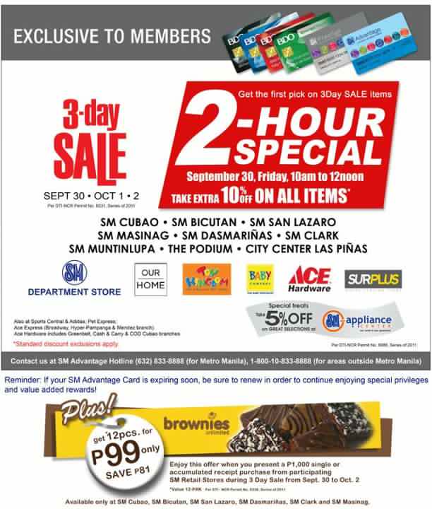 Fresh Promos: SM Malls: 3-Day Mallwide Sale (Sept 30, Oct 1-2)