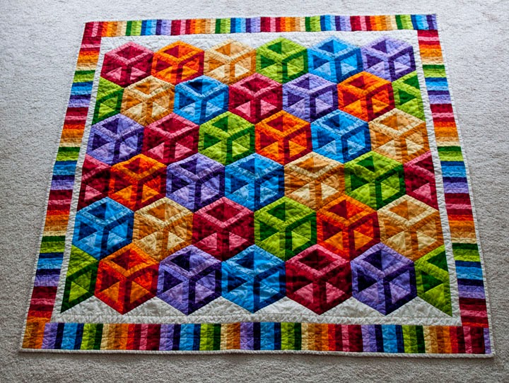 Time to Create: Colorful Cubes Quilt