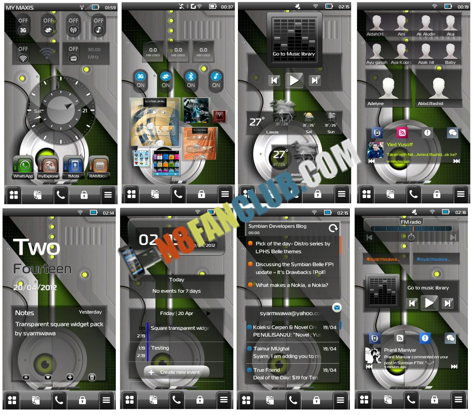 Square Black Transparent Widgets Pack - Nokia N8 - Symbian Belle ...