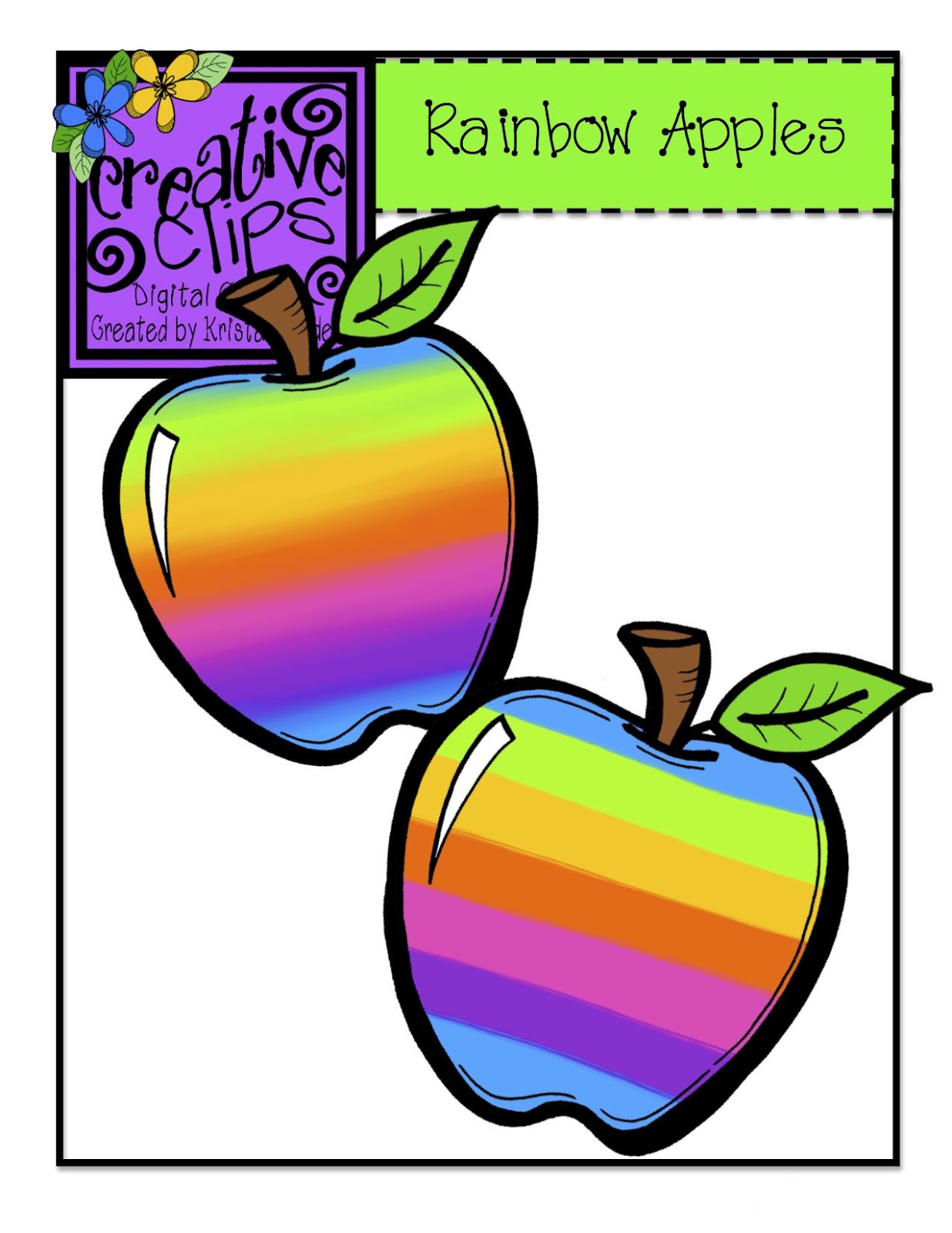 The Creative Chalkboard: FREE Rainbow Apples and New Clipart Sets Galore!!