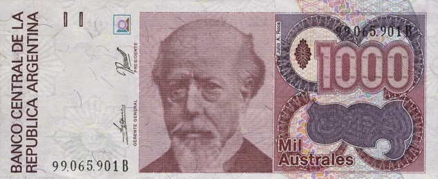 ARGENTINA 1000 AUSTRAL 1988-1990 - PICK: 329C | numizmatikagal-banknotes