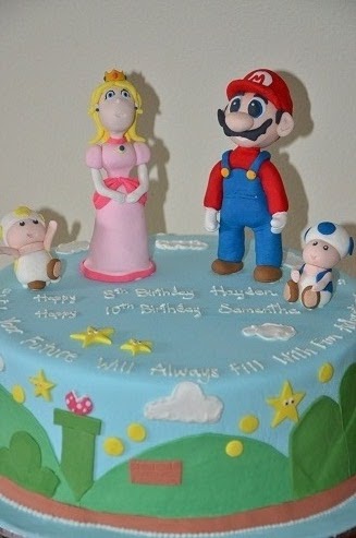 Margs Kitchen: Mario and Princess Peach Birthday cake