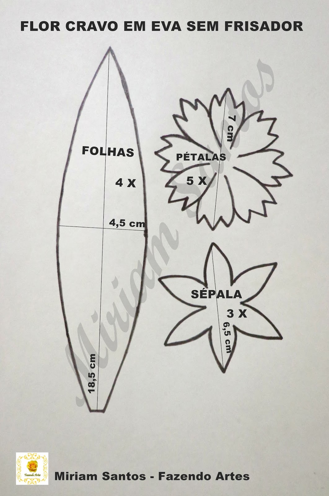 Fazendo Artes: FLOR CRAVO EM EVA SEM FRISADOR - PASSO A PASSO