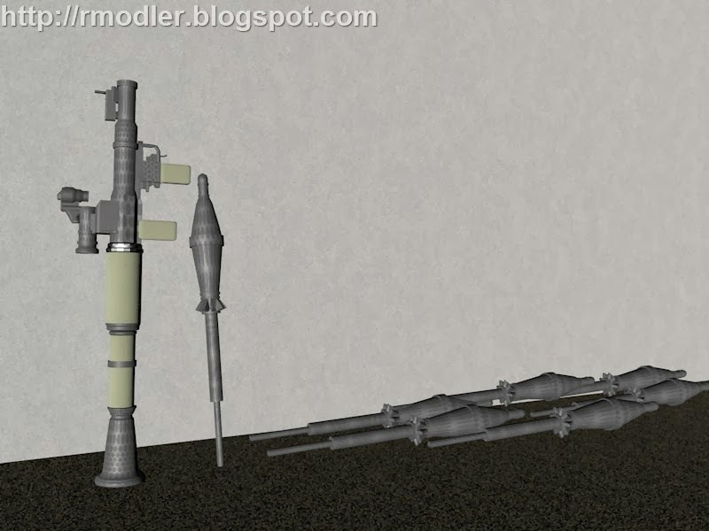 3d Modeling & Game development: 3d model of RPG-7V antitank grenade ...
