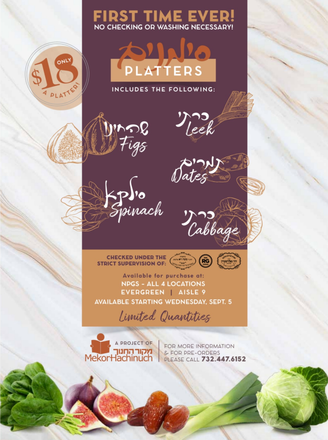 Hefkervelt : Rosh Hashana Simanim Platters in Lakewood