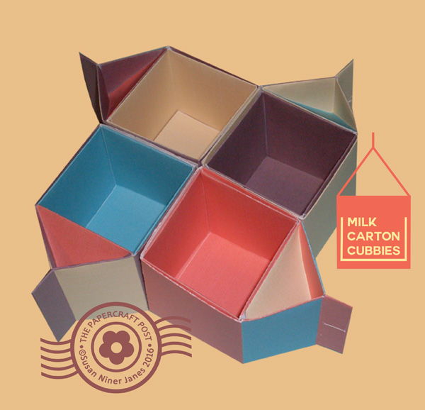 The Papercraft Post: Mini Milk Carton Desktop Storage System