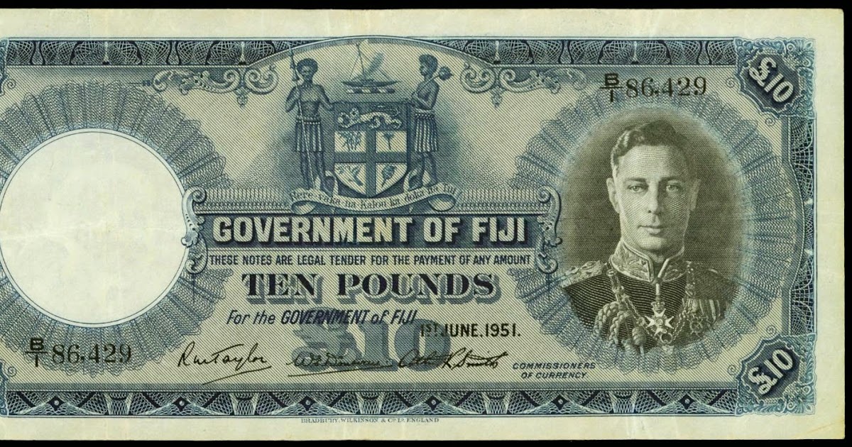 Fiji 10 Pounds 1951 King George VI|World Banknotes & Coins Pictures ...