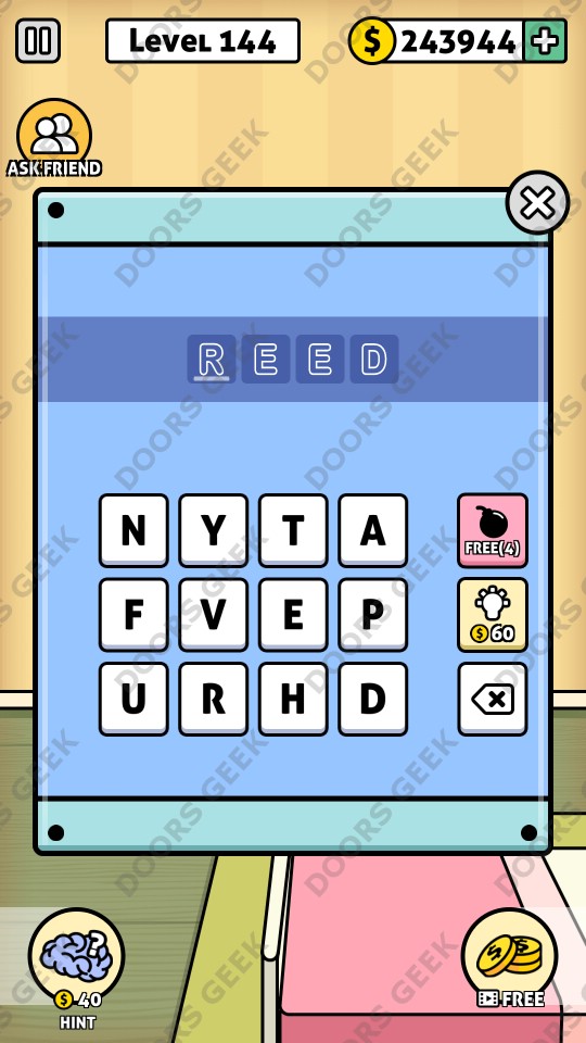 Escape Room: Mystery Word Level 144 Answer ~ Doors Geek